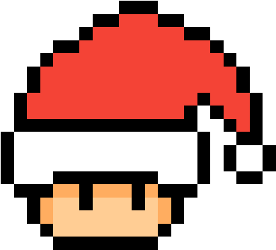 Feliz Navidad - Small Mario Mushroom Pixel Art (592x592), Png Download