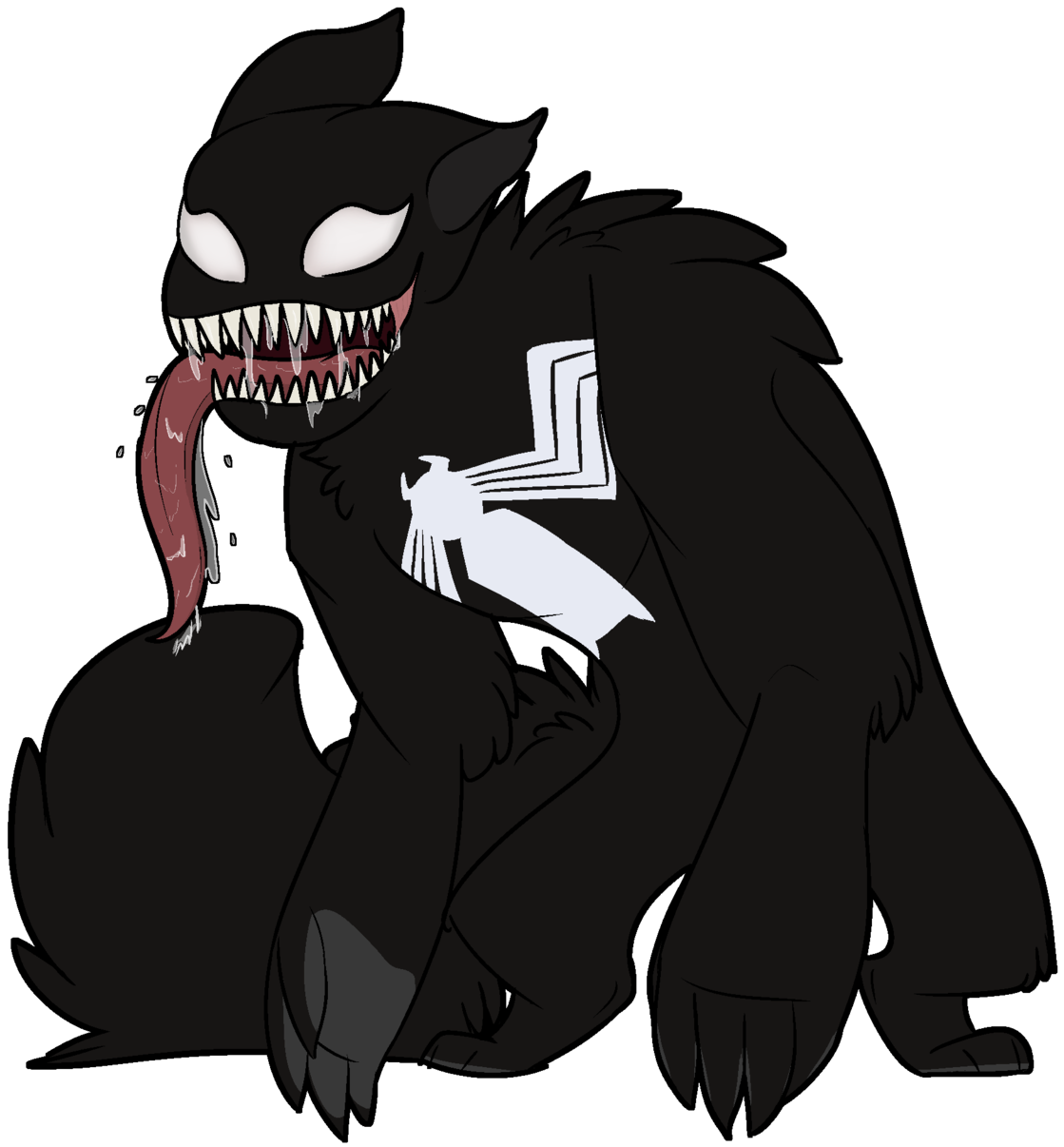 Venom But He Has Cat Ears And A Fluffy Tail He's A - Cartoon (1280x1280 ...