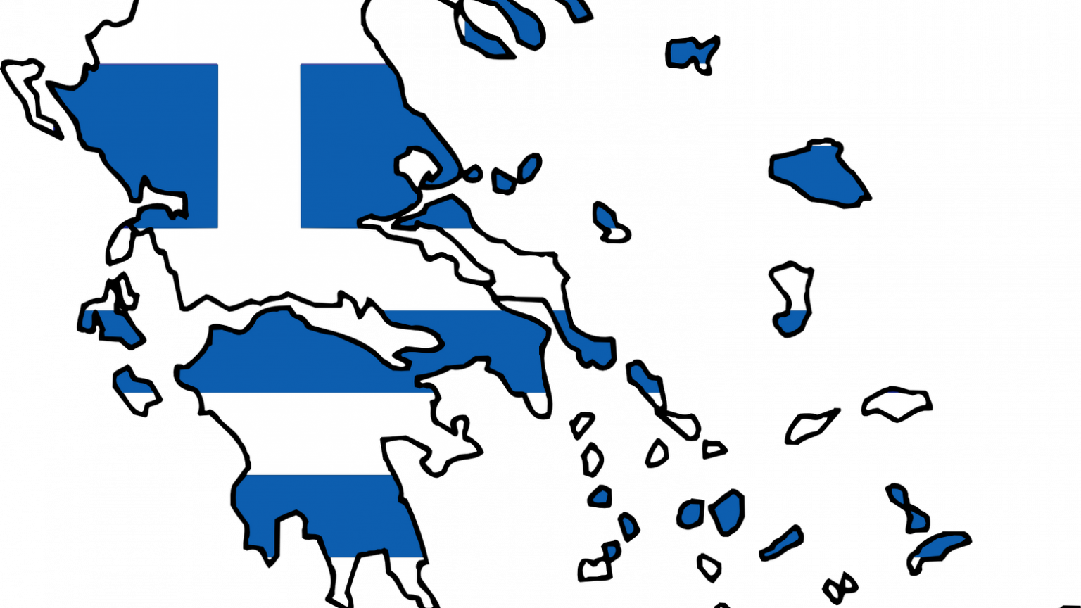 Greece Flag Country Shape (1536x864), Png Download