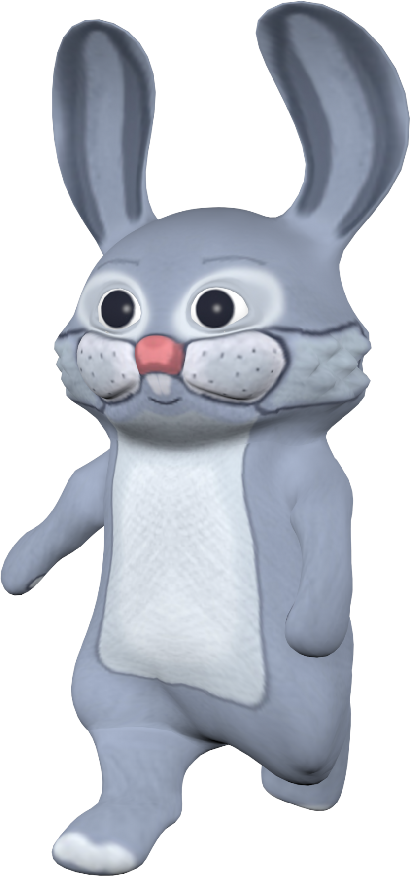 Bunny Walking Clipart Png - Cartoon (990x1841), Png Download