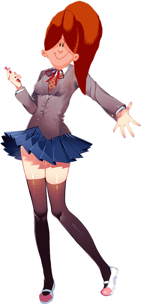 Ddlc Monika Full Body Sprite (602x1080), Png Download