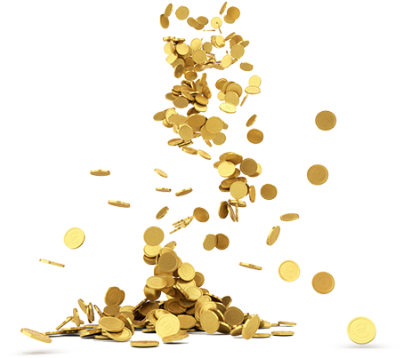 Falling Gold Coins Png - Gold Coins Falling Png (500x440), Png Download