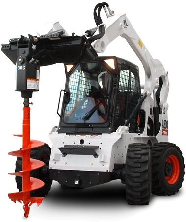 Bobcat-auger - Bobcat With Auger Attachment (468x500), Png Download
