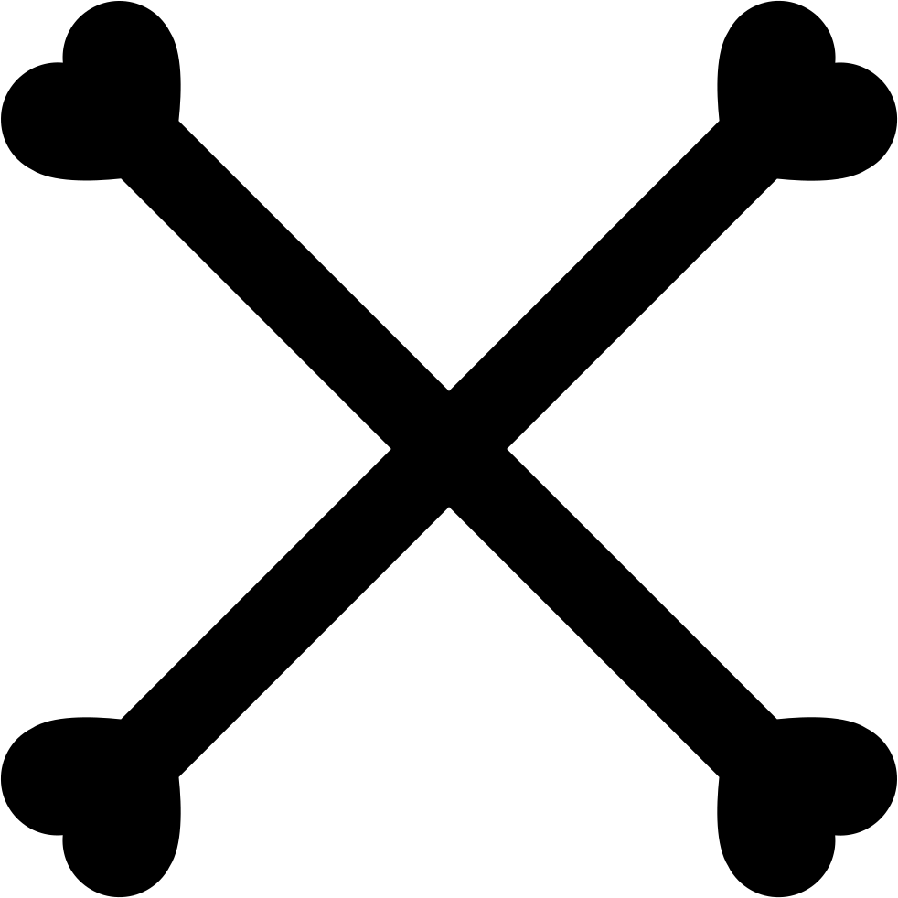 Bones Silhouette Forming A Cross Symbol Comments - Bone Vector Png ...