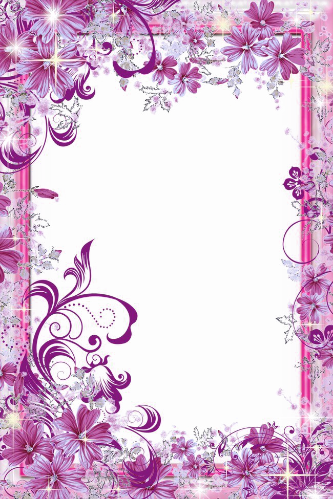 Violet Floral Border Png Transparent Image - Violet Border (650x975 ...
