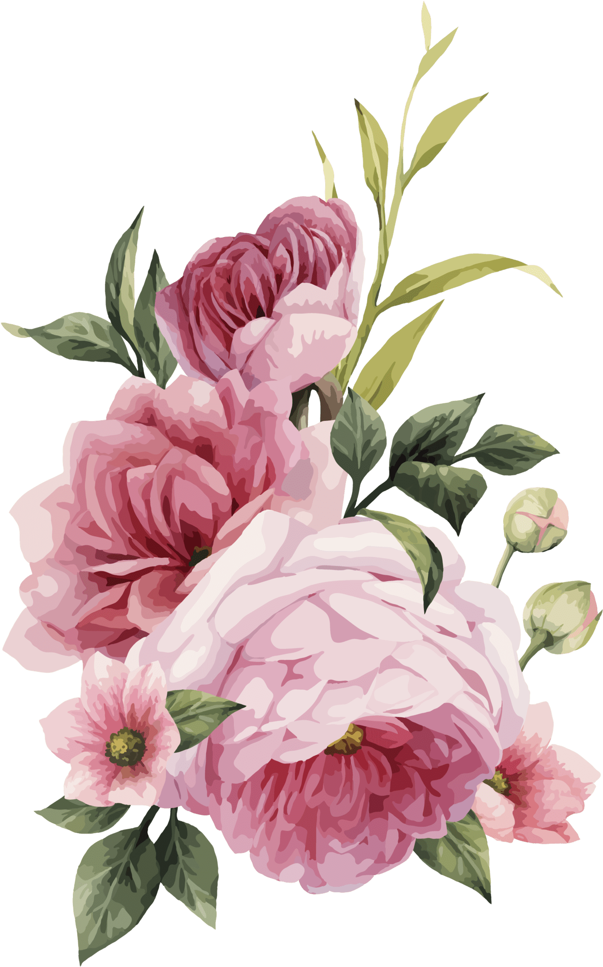 Download Watercolor Wedding Flowers Png Photo Vector Clipart ...