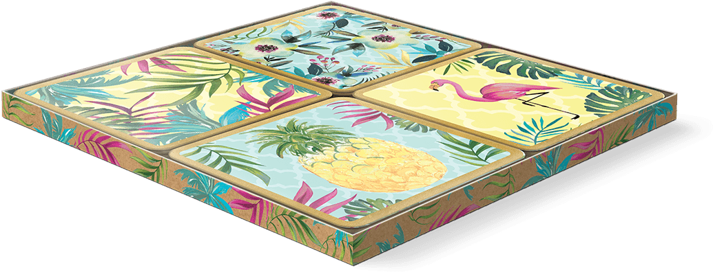 Tropical Floral Friends Coasters - Motif (1200x1200), Png Download
