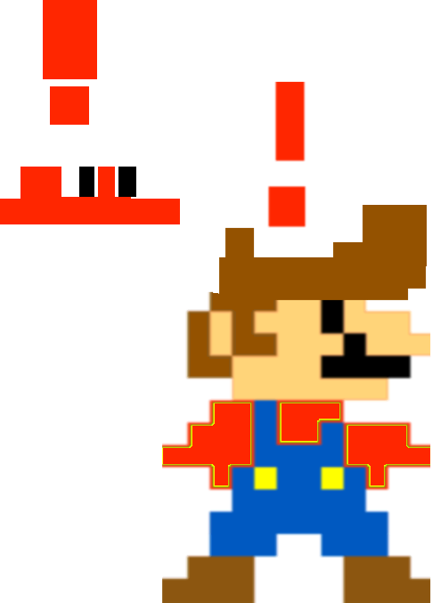 Mario - Alerted - Pixel Art Super Mario Bros (485x677), Png Download