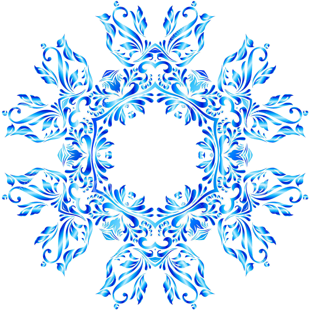Download Blue Snowflake Drawing Pattern - Circle | Transparent PNG ...