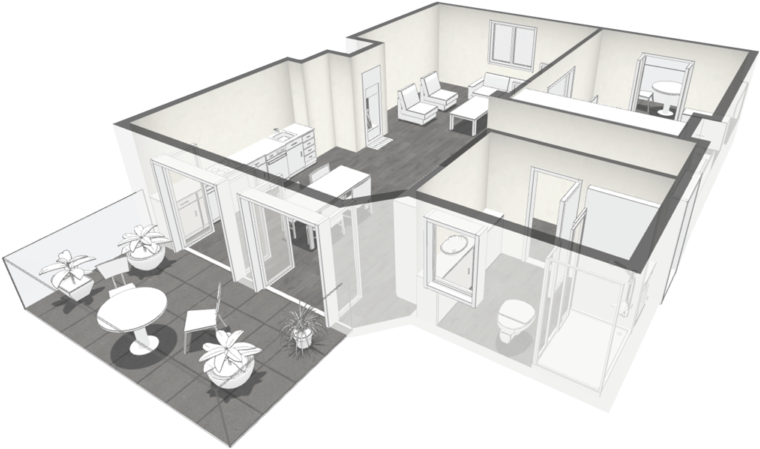 3d-hero - Floor Plan (768x452), Png Download