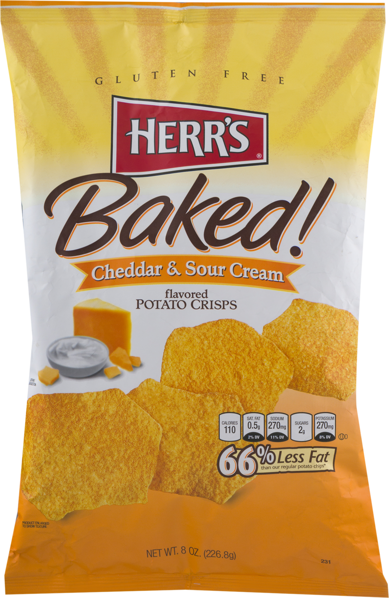 Herr's Cheddar & Sour Cream Baked Potato Crisps 8 Oz - Herr's Chips ...
