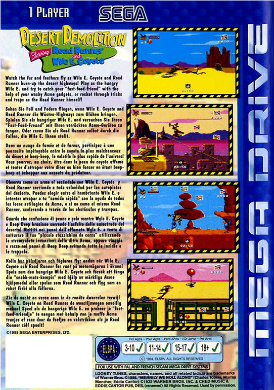 Desert Demolition Starring Road Runner And Wile E - Sega (768x768), Png ...