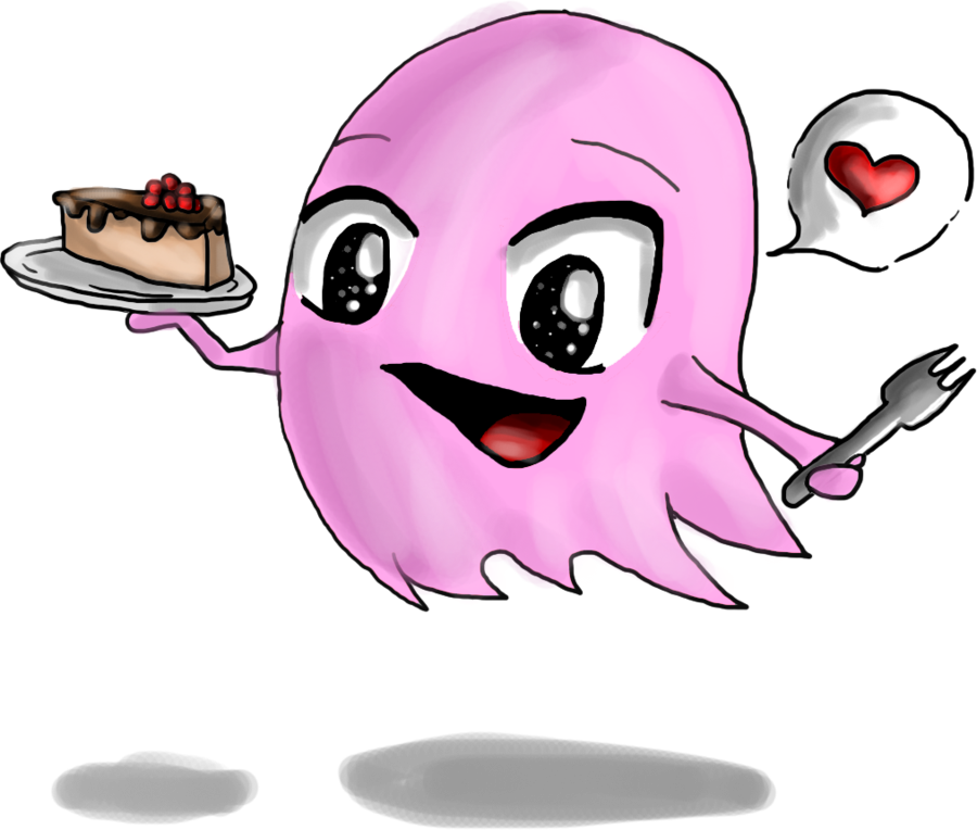 Pacman Pink Ghost Ghost Tattoos - Cartoon (900x764), Png Download