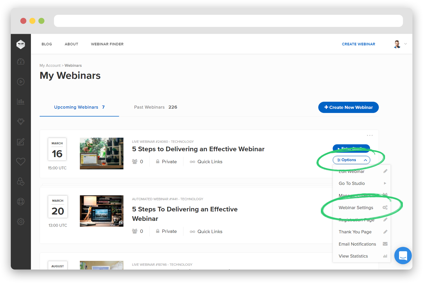 For Automated And Series Webinars, Click Show All - Date And Time Web ...