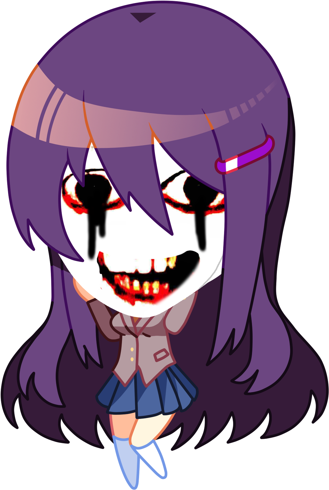 Oc Fanarthd Spooky Yuri Chibi Face Png Scary Chibi - Doki Doki Yuri ...