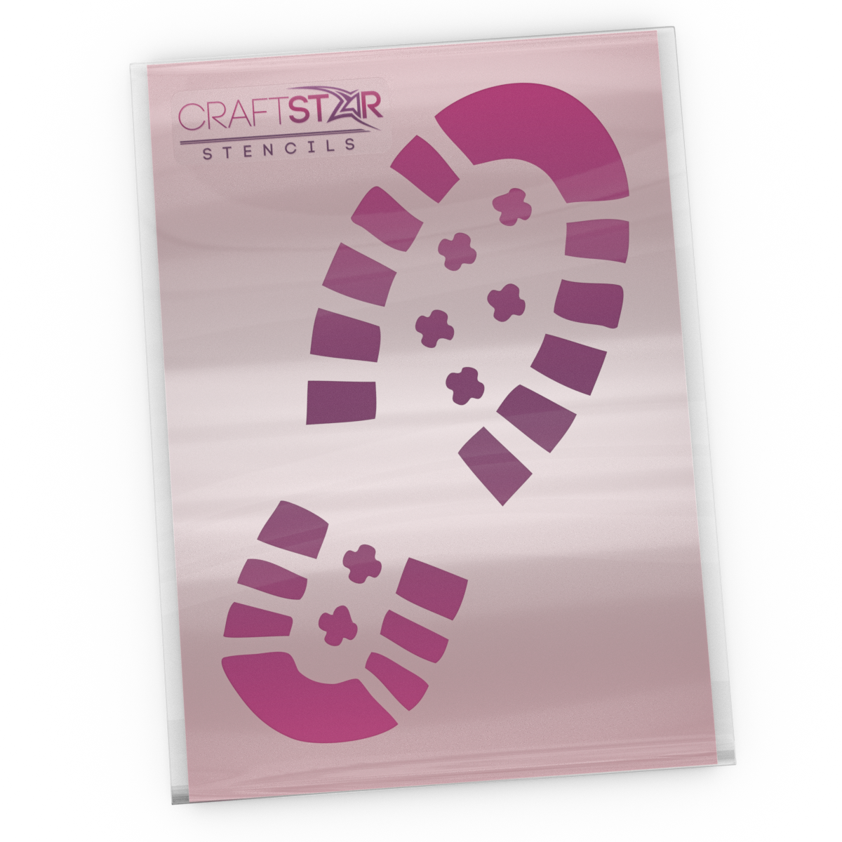 Boot / Shoe Print Template - Boot Print Stencil (1200x1200), Png Download