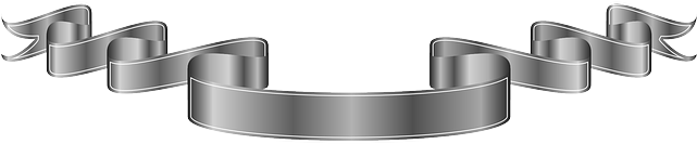 Silver Ribbon - Silver Clipart Banner Png (640x320), Png Download