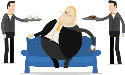 Fat Cat Campaign Scenario - Cartoon (600x343), Png Download