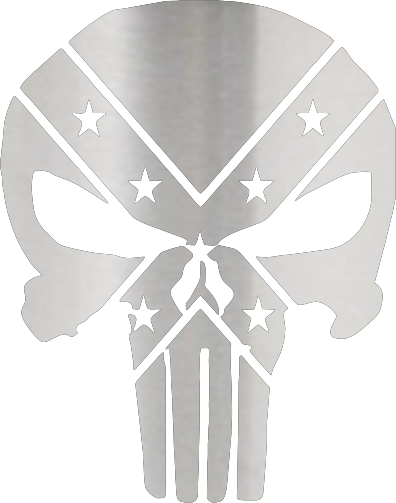 Punisher Rebel Flag Decal (396x503), Png Download