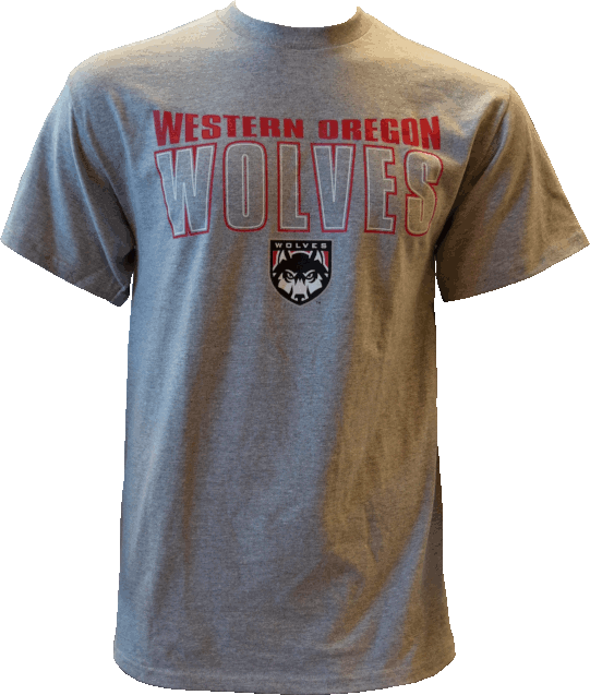 Gray Western Oregon Wolves Tee - Active Shirt (541x637), Png Download