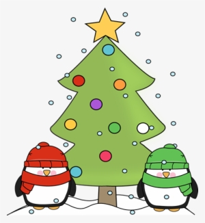 Christmas Clip Art Images Penguins And Tree - Penguin And Polar Bear ...