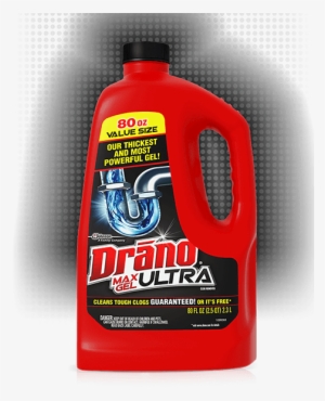 Drano Max Gel 80oz Large Front - Drano Max Gel PNG Image | Transparent ...