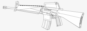 Weapon M16 Rifle Drawing Firearm Gun - M16 Coloring Pages PNG Image ...
