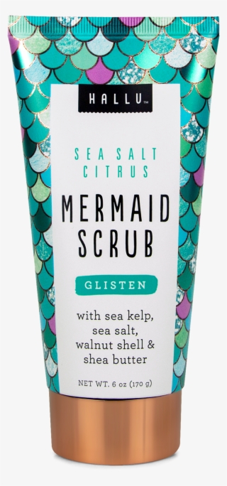 Hallu Mermaid Sea Kelp Scrub, Moisturizing, Sea Salt - Cosmetics PNG ...