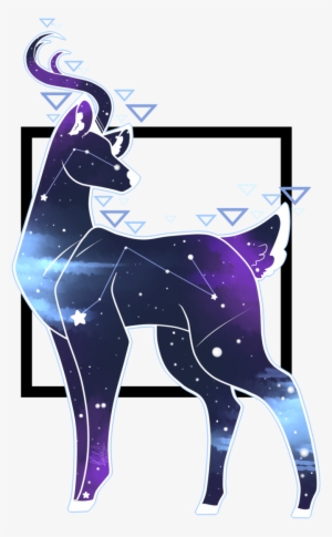 Digital Space Deer By Kodaconstellation On Deviantart - Watercolor ...