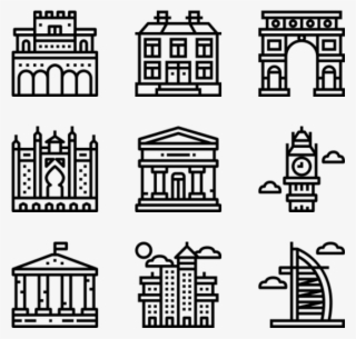 Buildings - Clipart Of Different Types Of Houses PNG Image ...