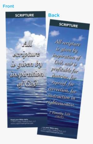 All Scripture Is Given By Inspiration Of God Bookmarks, - Bible Cards ...