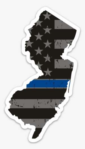 Thin Blue Line Nj Sticker - New Jersey Blue Line PNG Image ...