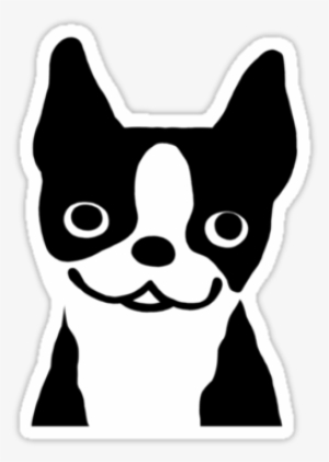 Boston Terrier Smiling Face Sticker - Boston Terrier Tattoo PNG Image ...