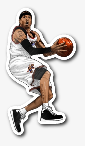 Sticker Retro Allen Iverson Vinyl Sticker - Allen Iverson Png PNG Image ...