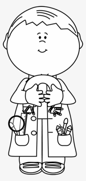 Science Clipart Black And White - Outline Of A Scientist PNG Image ...