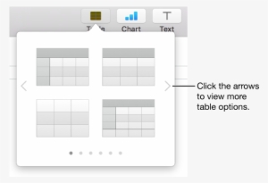 The Add Table Menu With Navigation Arrows - Pages Table PNG Image ...