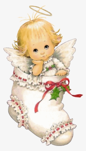 Angel In Stocking Ruth Moorehead Christmas Card PNG Image | Transparent ...