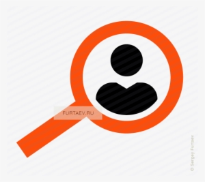 Vector Icon Of Man Under Magnifying Glass - Magnifying Glass With ...