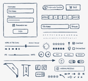Jolly Ui Free Is A Free Hand Drawn Ui Kit Created By - Hand Drawn Ui ...