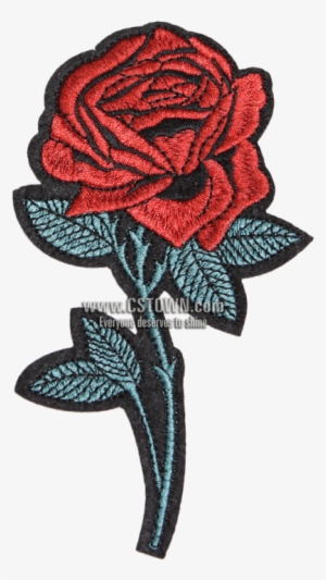 Stock And Custom Red Rose Embroidery Patch - Embroidery PNG Image ...