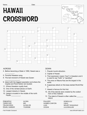 Hawaii Crossword Puzzle - Hawaii Map PNG Image | Transparent PNG Free ...