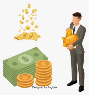 Beautiful Cartoon Cute Flat Money Financial Finance, - Portable Network ...
