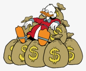 Ducktales Scrooge Mcduck Lying On Money Bags Png - Uncle Scrooge Money ...