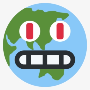 Planet Earth Emoji Grinding Teeth With Glowing Red - Emblem PNG Image ...