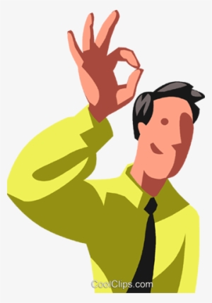 Businessman Giving The Ok Sign Royalty Free Vector - Okay Finger Vector ...