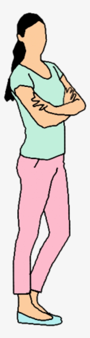 Women,standing,cut Out,people,young Women,arms Crossed,casual ...