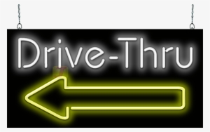 Drive-thru With Left Arrow Neon Sign - Arrow PNG Image | Transparent ...