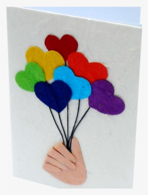 Hand And Heart Balloon Cards - Greeting Card PNG Image | Transparent ...