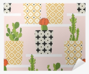 Vector Pattern With Cacti - Drawing PNG Image | Transparent PNG Free ...