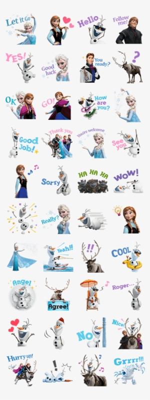 Frozen Line Stickers - Elsa Line Sticker PNG Image | Transparent PNG ...